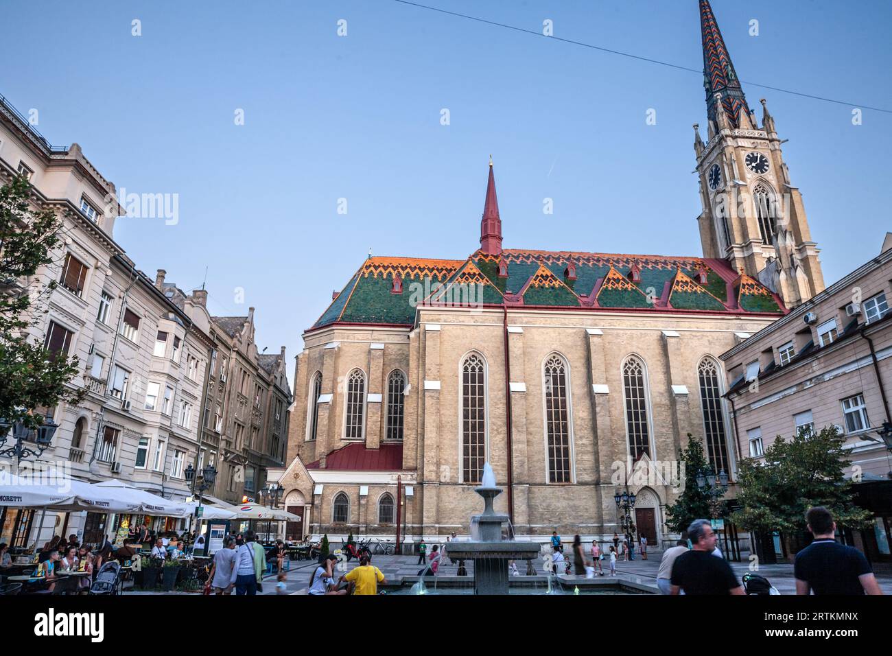 Picture of the Novi Sad cathedral from the Katolicka Porta Square. The ...
