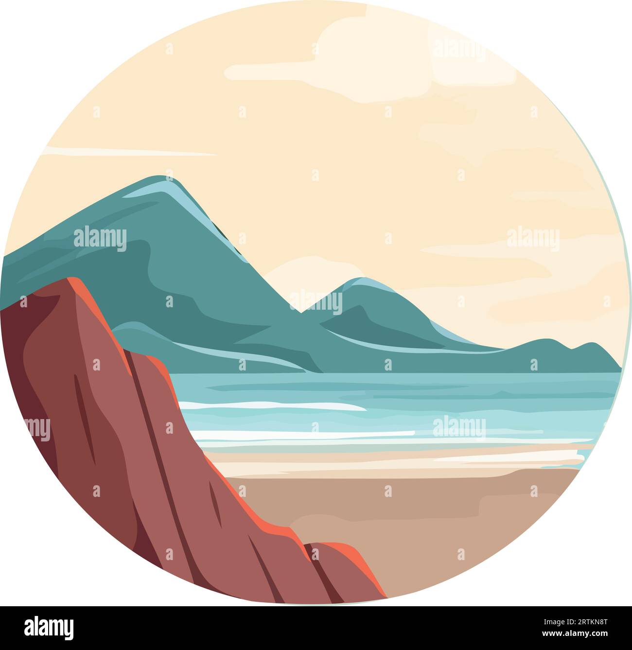 Picturesque landscape seascape view Stock Vector Images - Alamy