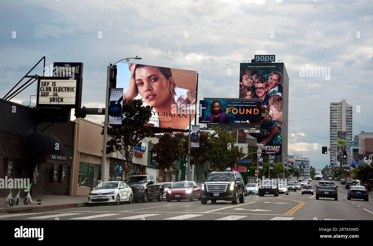 Billboards on the Sunset Strip, West Hollywood, Los Angeles, California ...