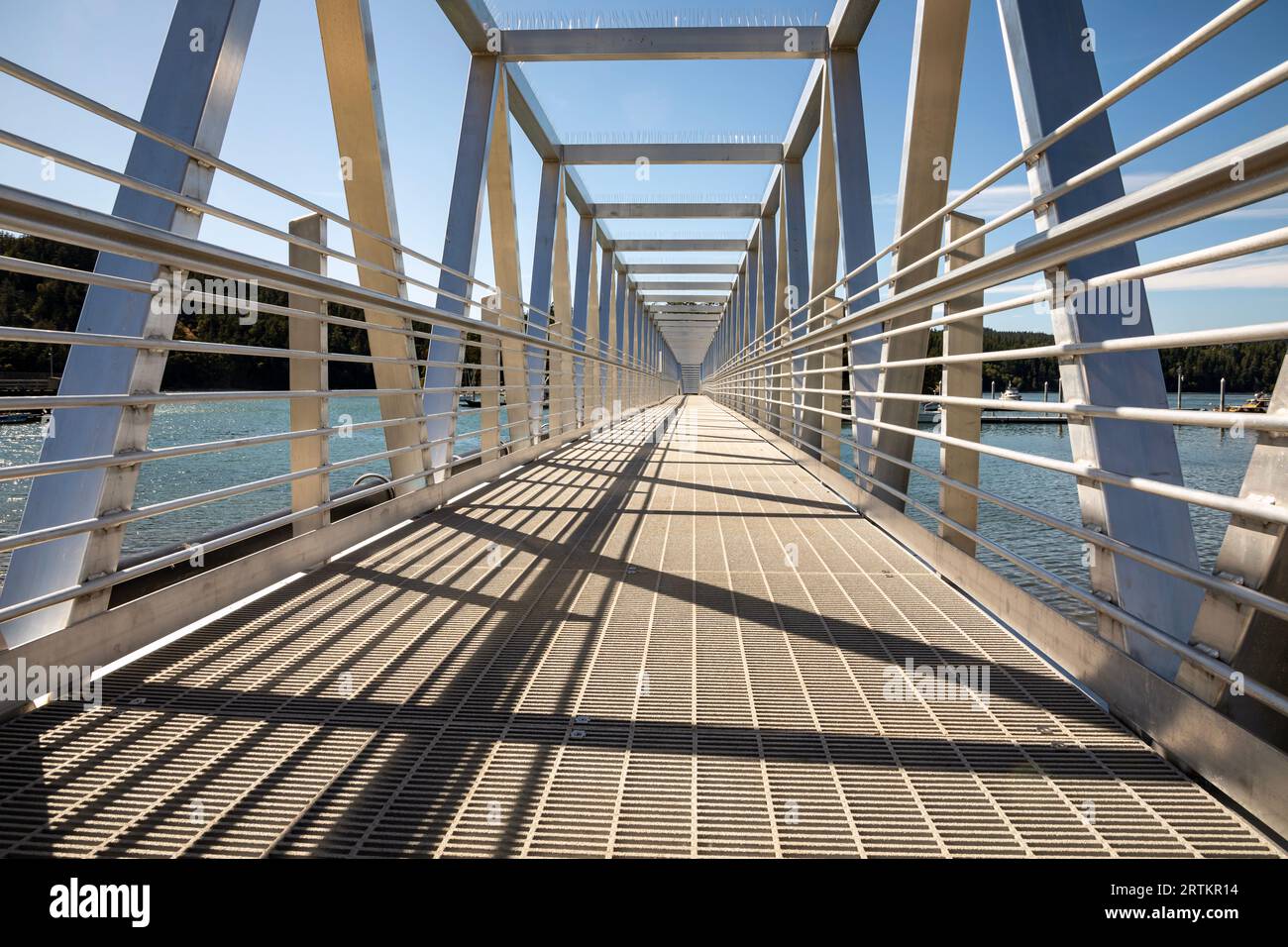 WA23579-00...WASHINGTON - Deception Pass State Park metal floating dock ...