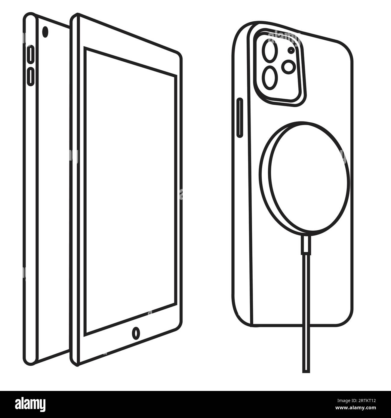 Realistic smartphone with blank screen. Isolated cell phone mockup ...