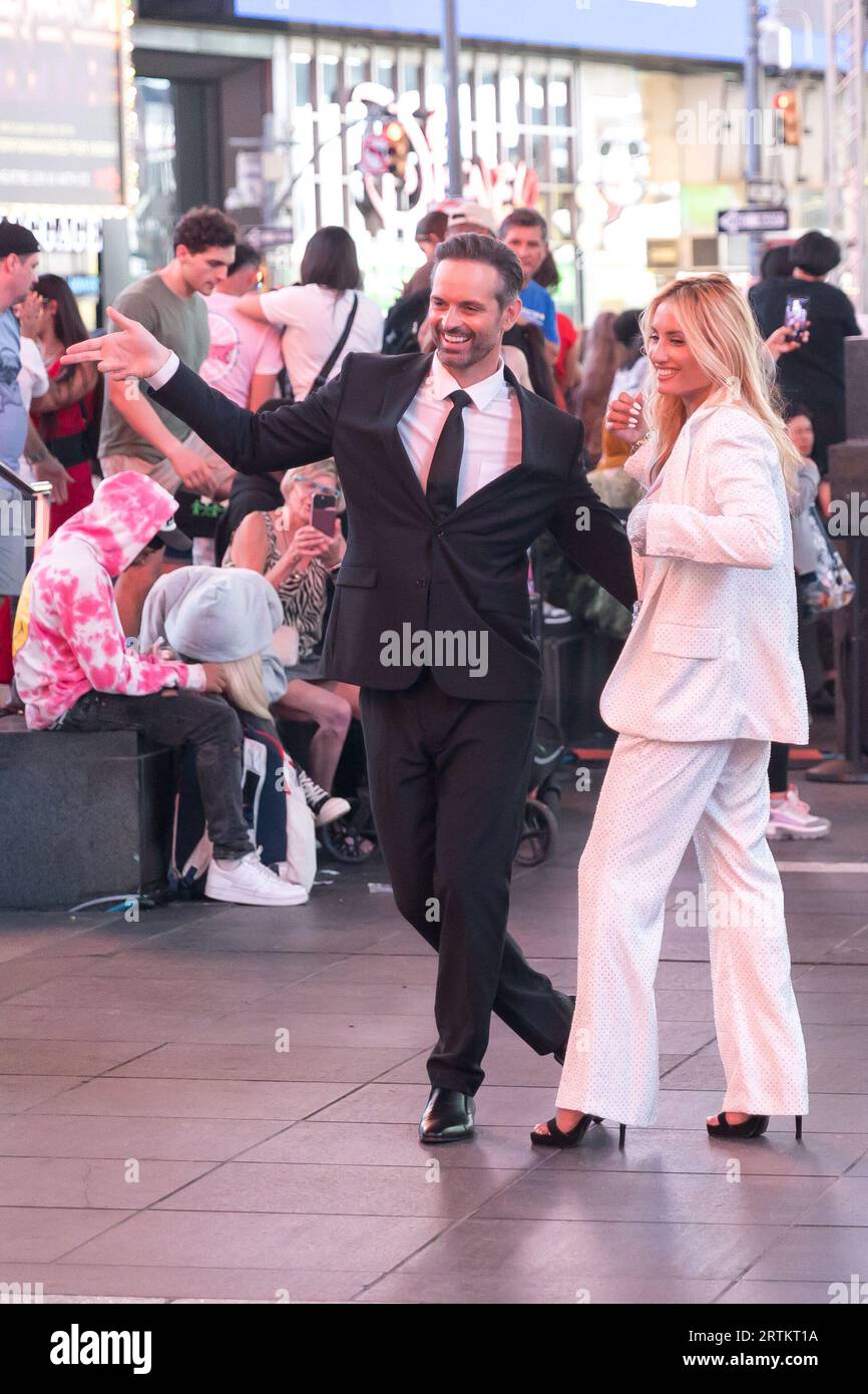 Nick Kosir and Montana Tucker are seen dancing in Times Square in New ...