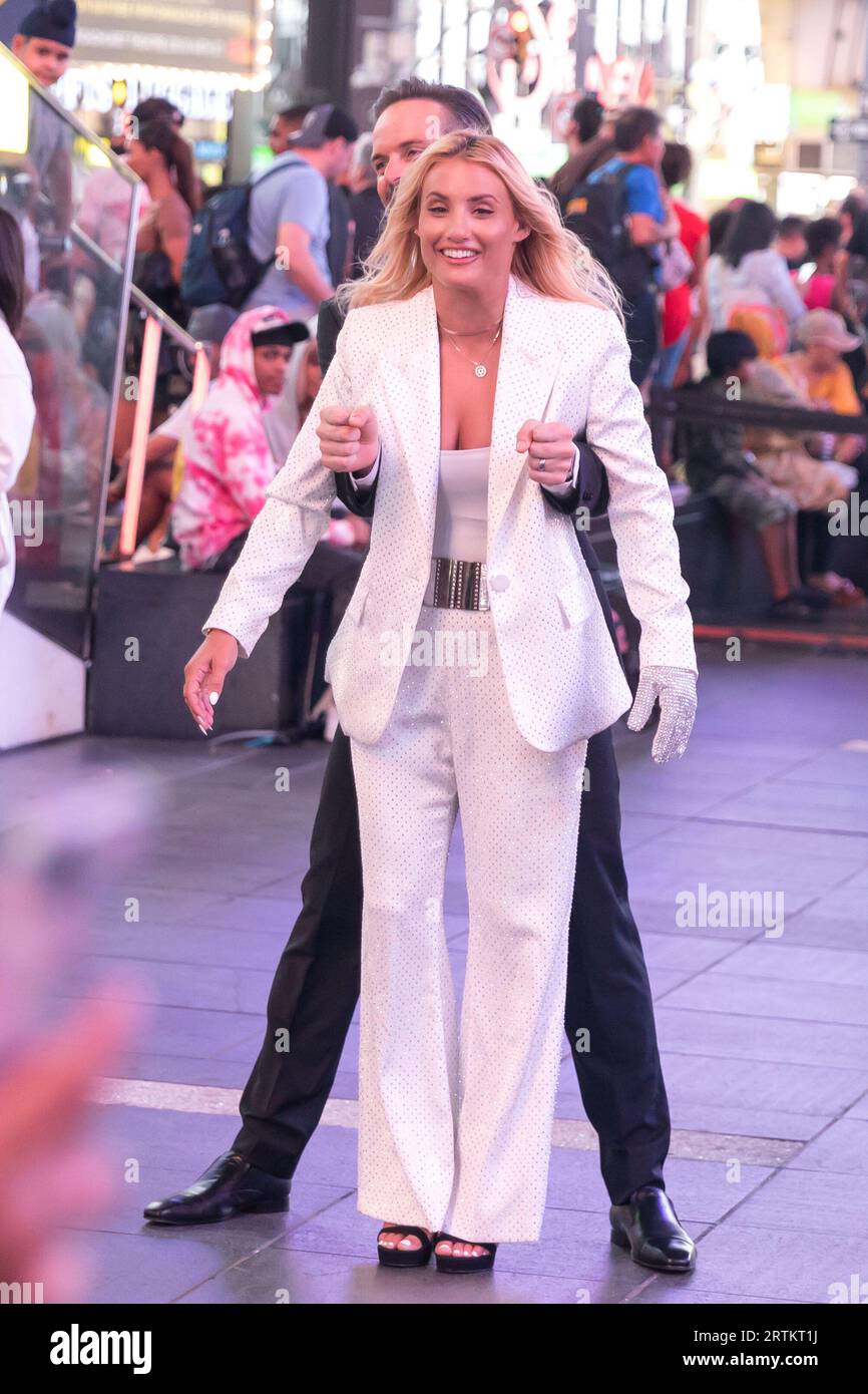 Nick Kosir and Montana Tucker are seen dancing in Times Square in New ...