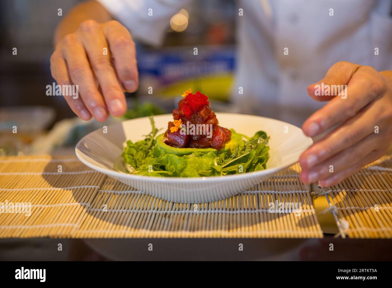 Food being plated hi-res stock photography and images - Alamy