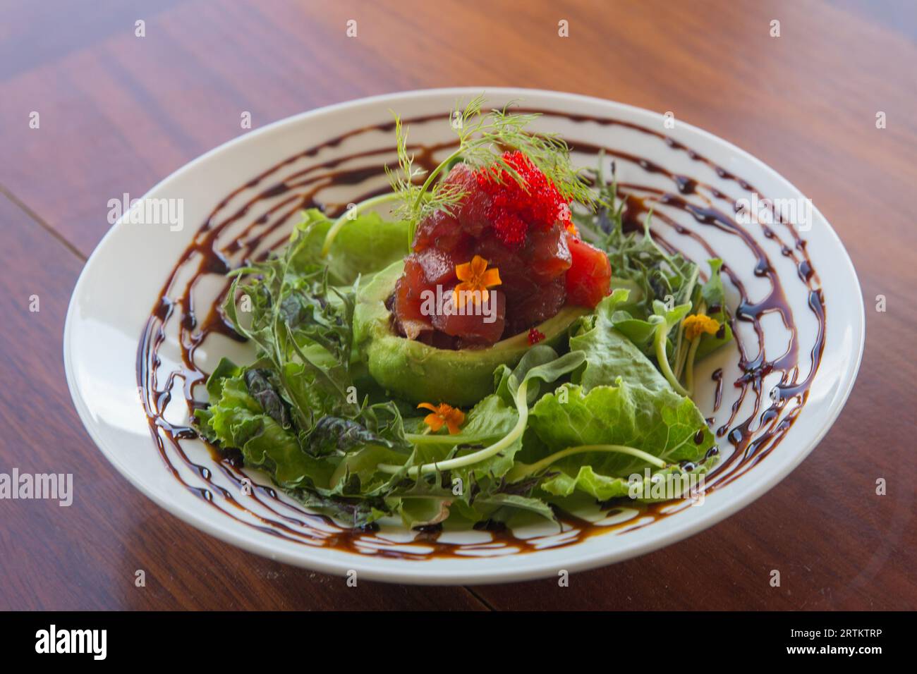 Japanese Tuna fish salad with avocado Stock Photo - Alamy