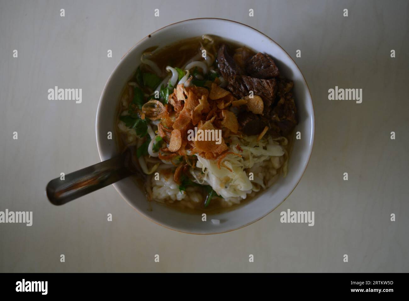 Traditional food of buffalo beef soup typical of the city of Kudus ...