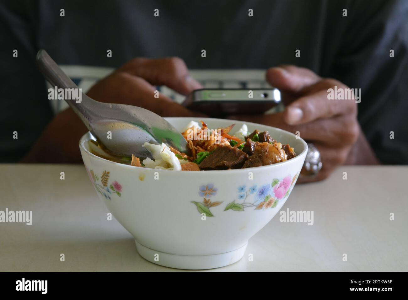 Traditional food of buffalo beef soup typical of the city of Kudus ...