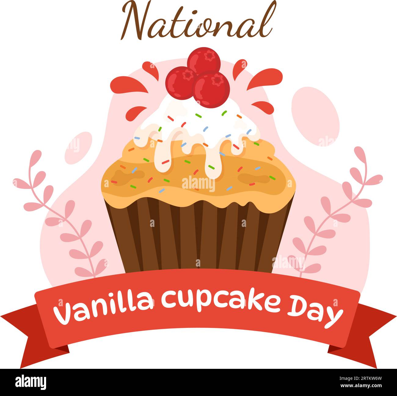 National Vanilla Cupcake Day Vector Illustration on 10 November of ...