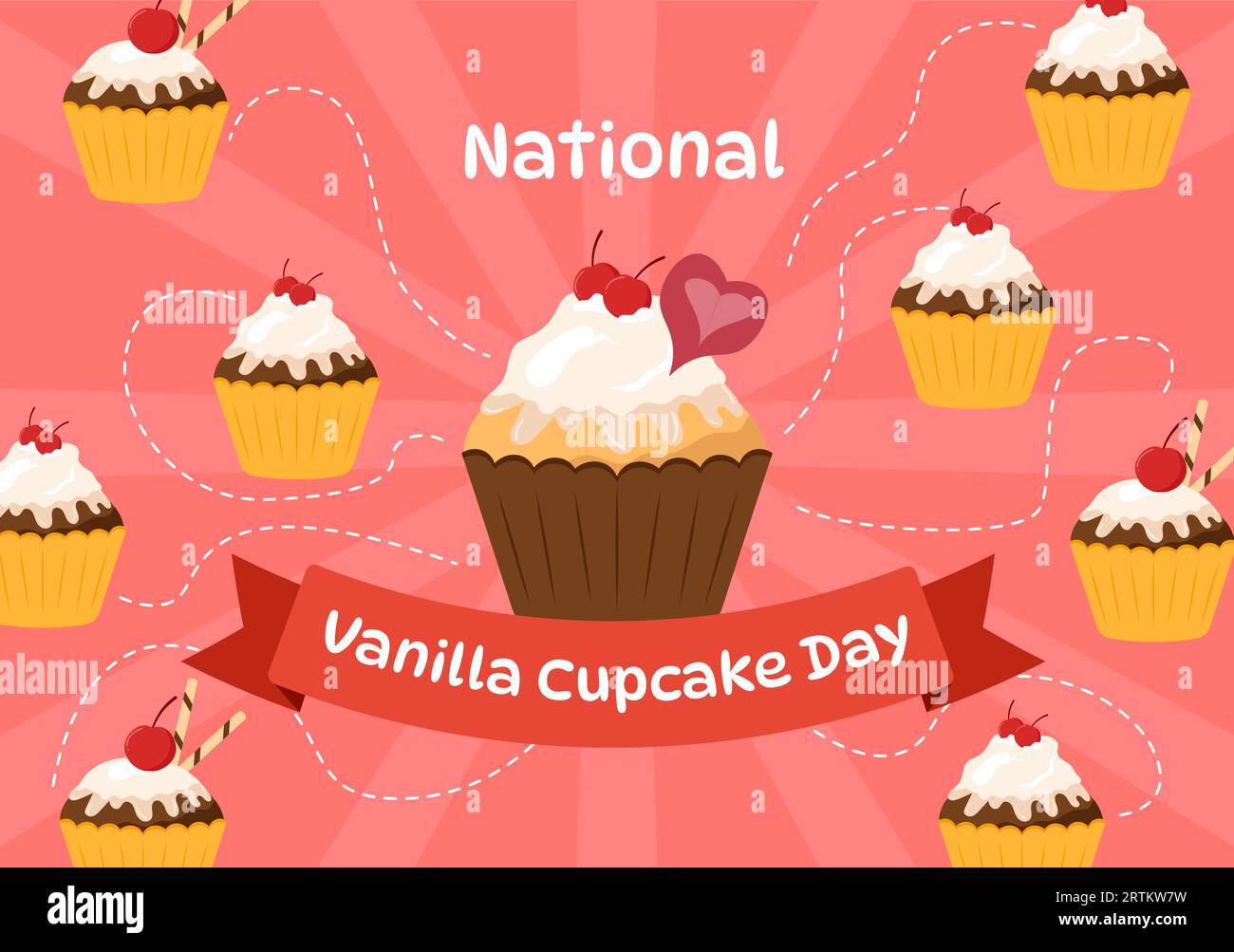 National Vanilla Cupcake Day Vector Illustration on 10 November of ...