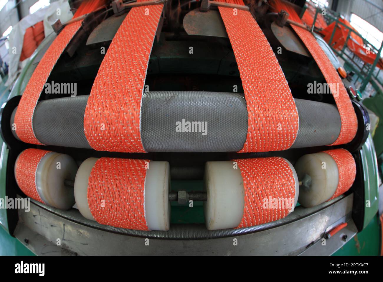 The braided belt production line is in a factory in North China Stock ...