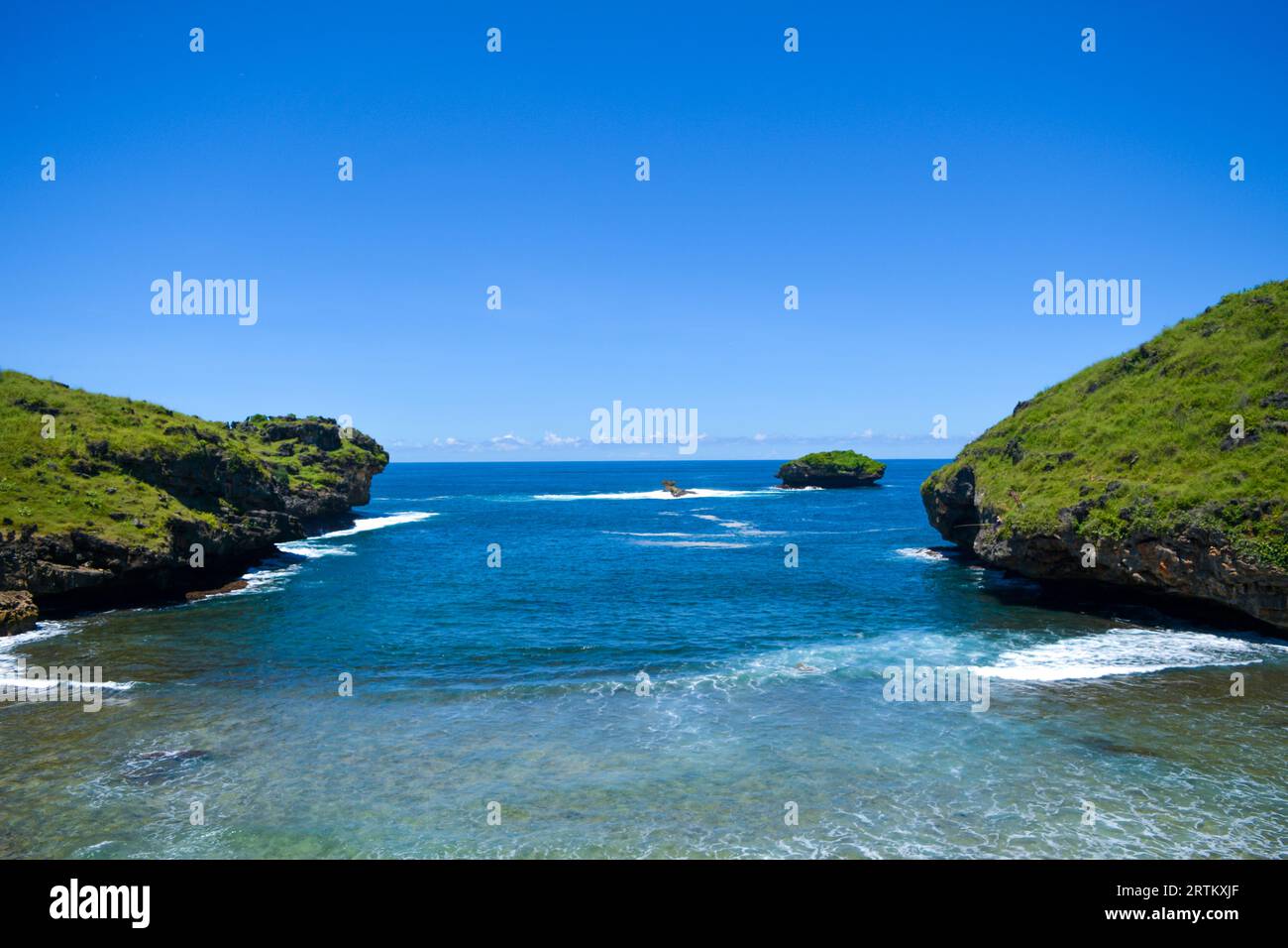 The view of coral on the beach of Srau, Pacitan, Indonesia, beautifies ...