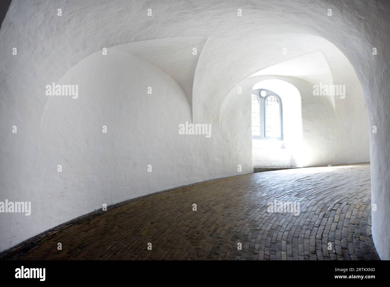 Climbing the circular internal path in the Round tower 17th-century ...