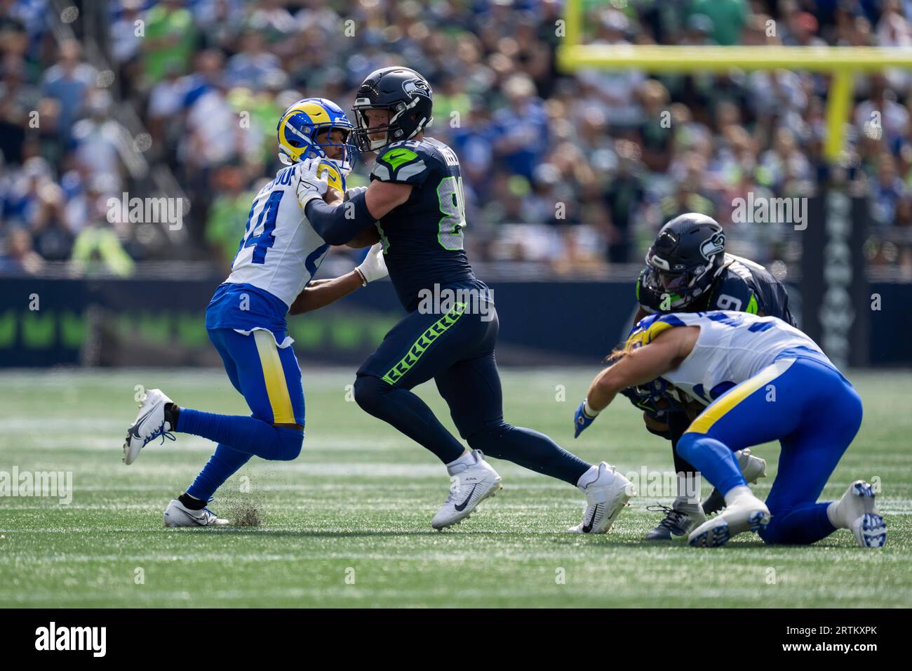 Los Angeles Rams defensive back Ahkello Witherspoon (44) battles ...