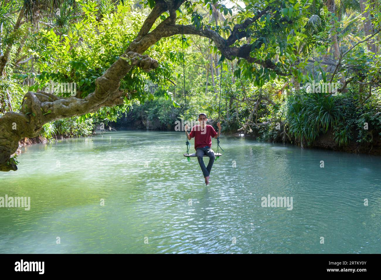 The maron river in Pacitan Indonesia is a travel destination on the ...