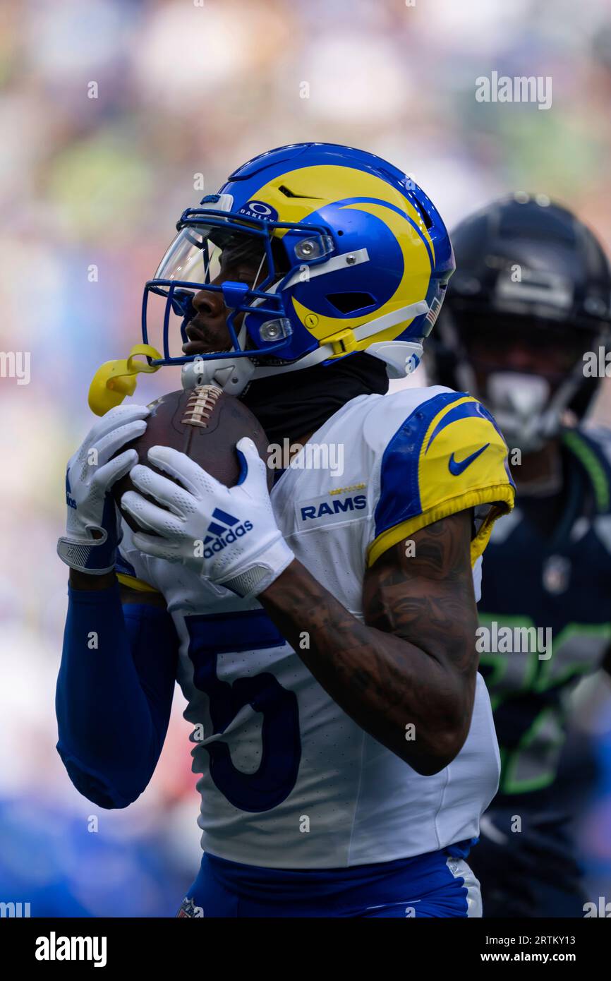 Los Angeles Rams wide receiver Tutu Atwell (5) catches the ball during ...