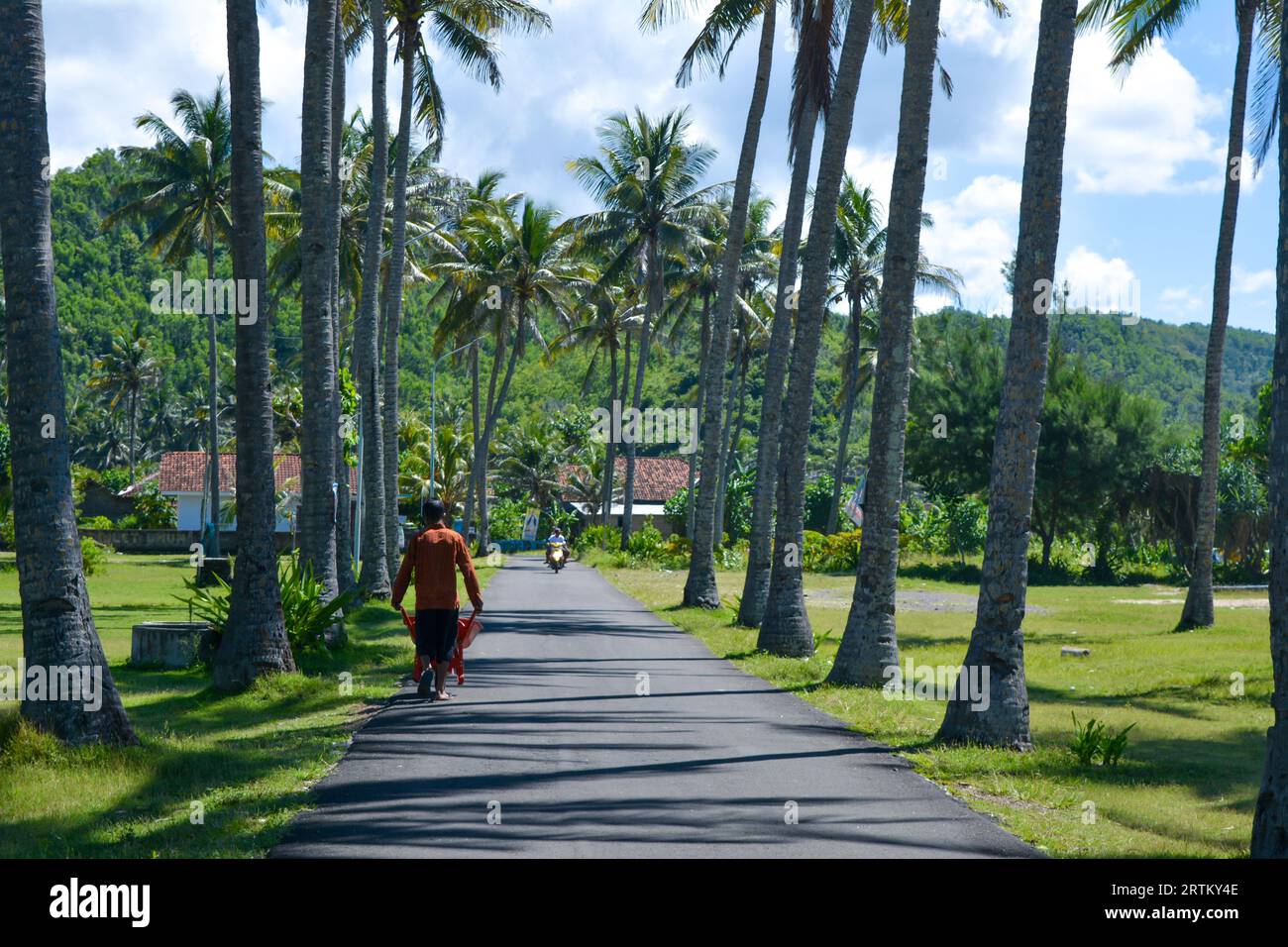 The beautiful view of Srau beach in Pacitan Indonesia with the beach ...
