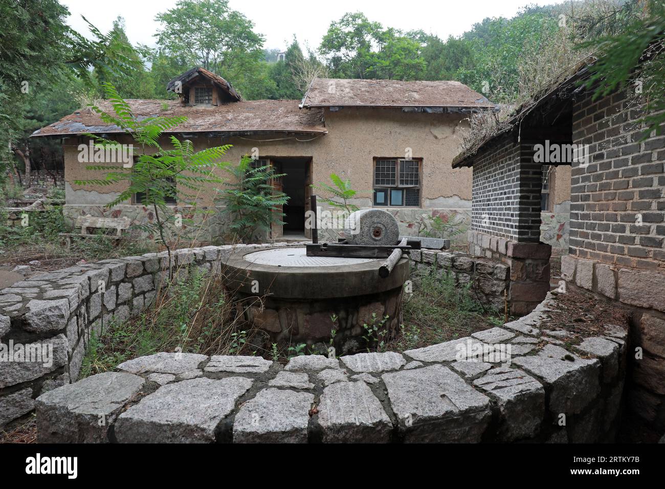 Rural agricultural tools and architectural landscape in China, North ...
