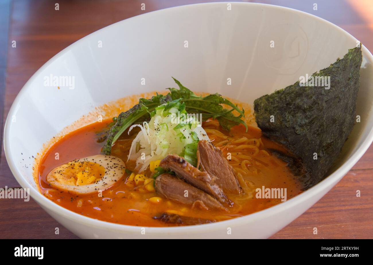 Traditional Hot and Spicy Ramen served Stock Photo - Alamy