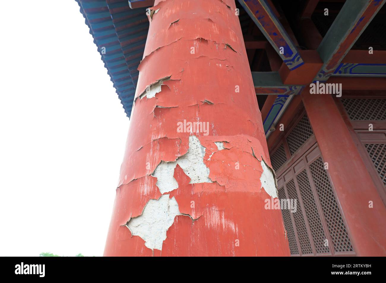 The painted columns are in a temple in North China Stock Photo - Alamy