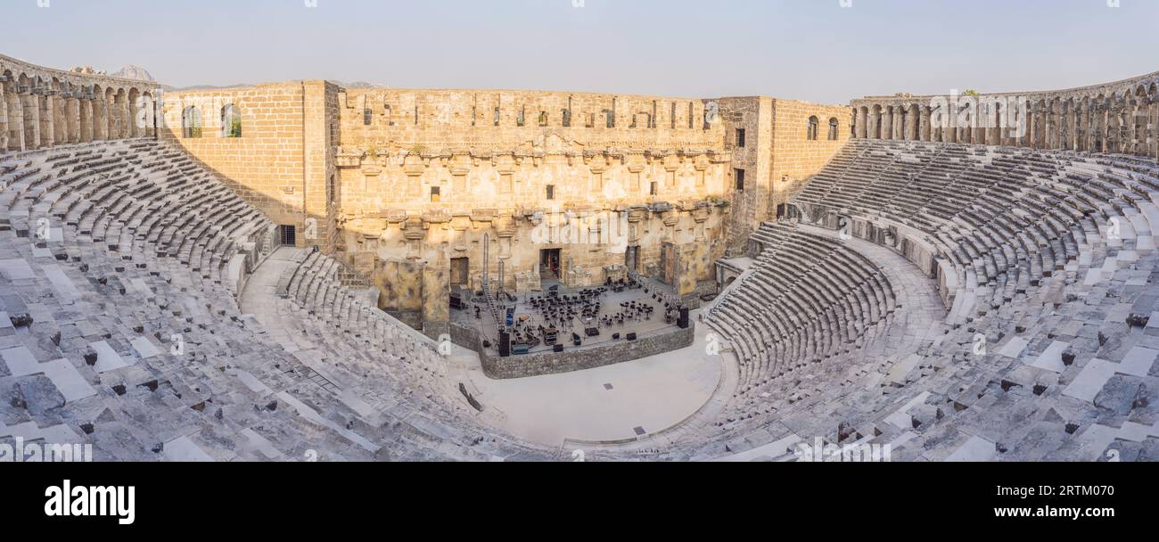 Aspendos Ancient City. Aspendos acropolis city ruins, cisterns ...