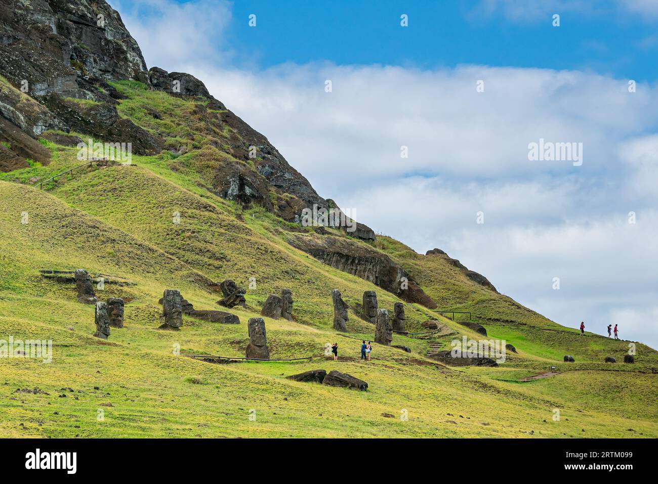 The ancient moai on Easter Island in Chile Stock Photo - Alamy