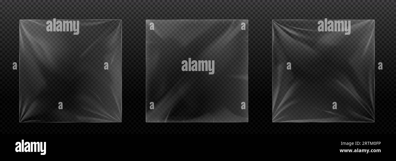 Vinyl cover with shrink effect - realistic transparent plastic package ...