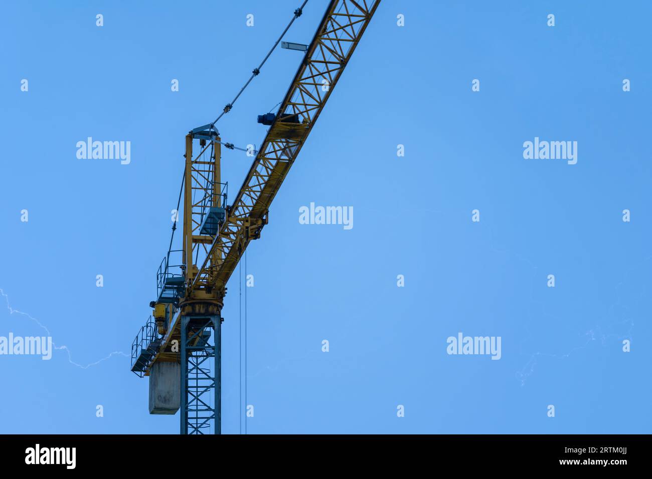 Crane and lightning, powerful thunderbolt. Weather risk assessments for ...