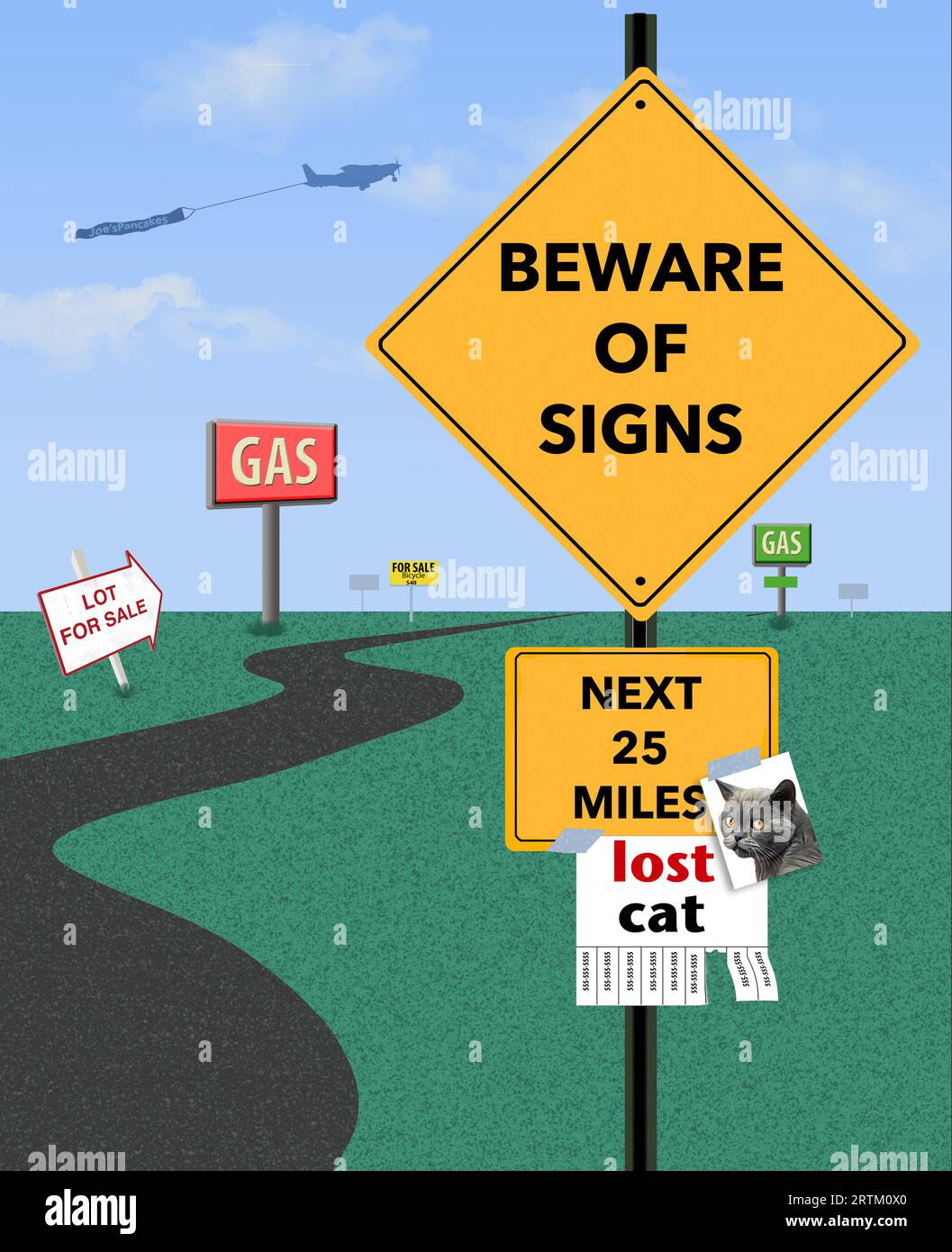 A that says to beware of signs is seen in a humorous paradoy on the ...