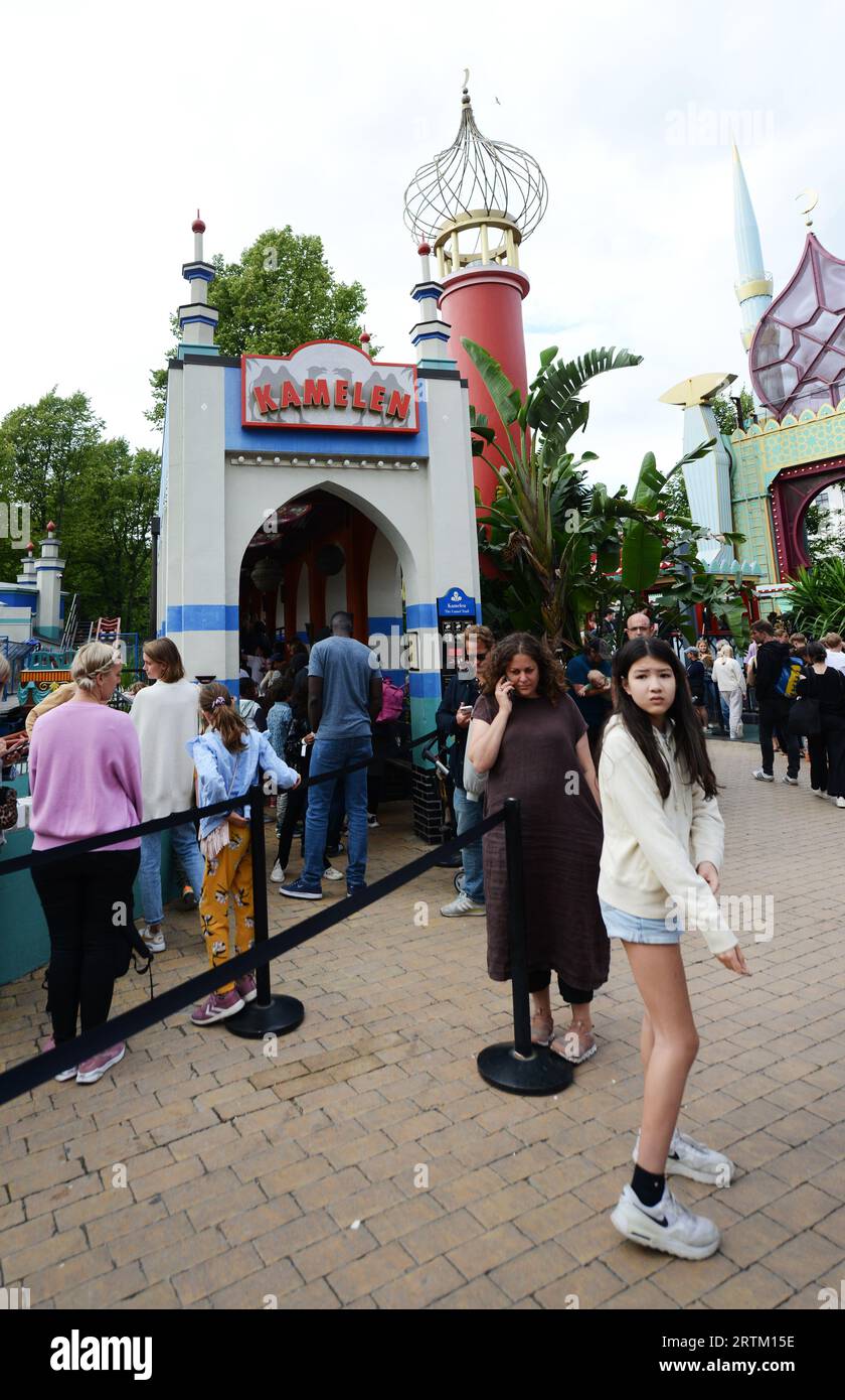 Tivoli gardens and amusement park in Copenhagen, Denmark Stock Photo ...