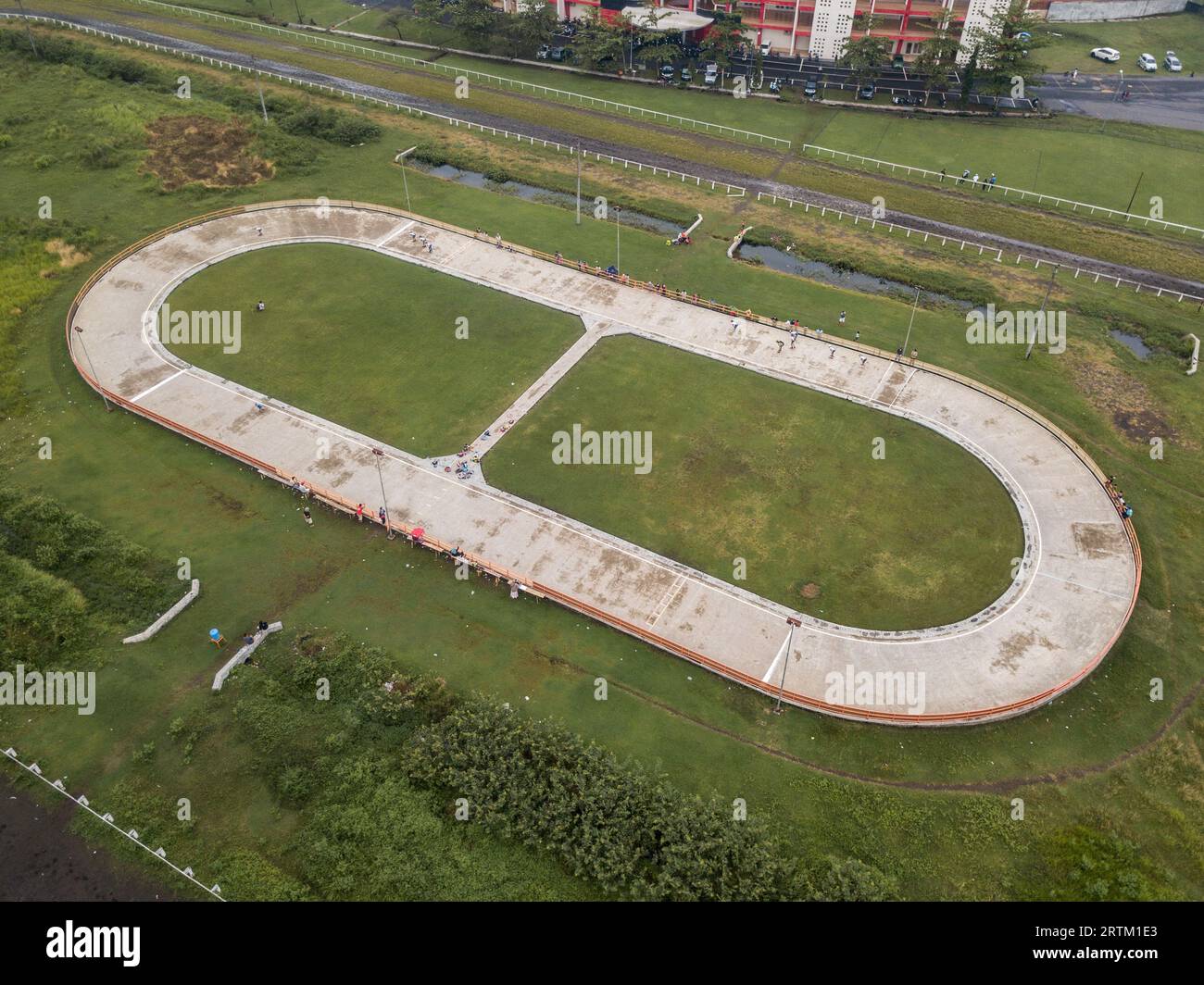 aerial view, circular roller skating track, located next to the Sultan ...
