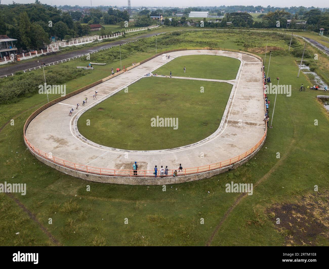 aerial view, circular roller skating track, located next to the Sultan ...