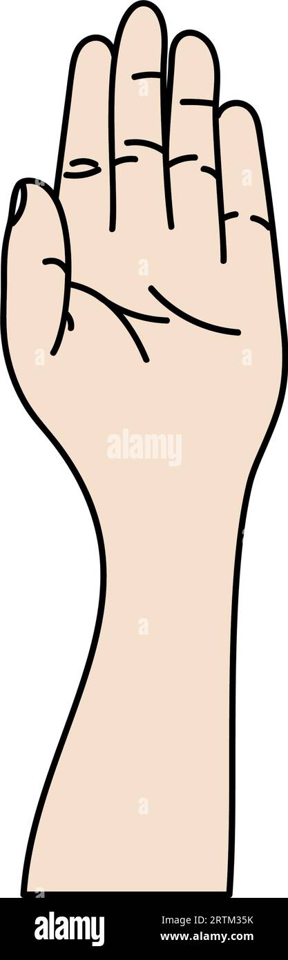 Right hand palm open signal hi-res stock photography and images - Alamy