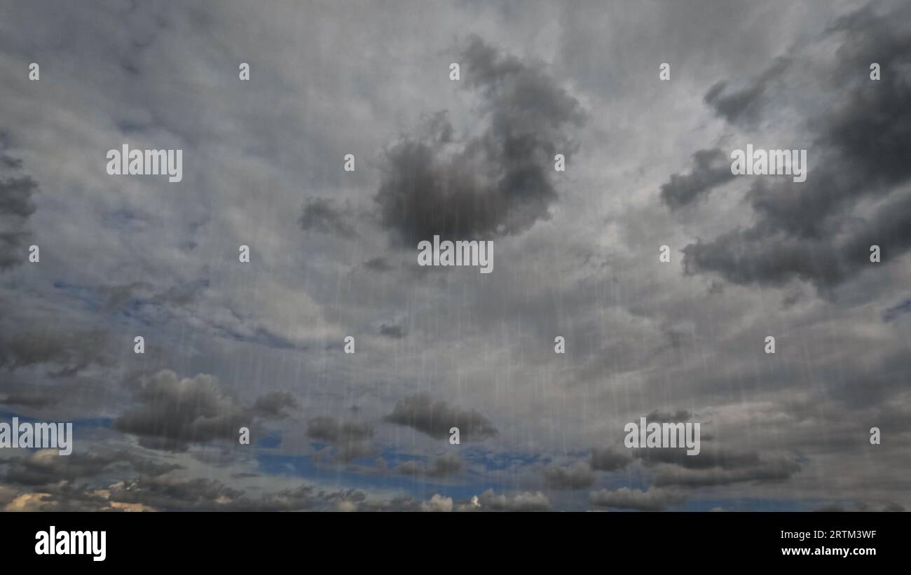 rainfall on sky with clouds - pretty weather background - photo of ...
