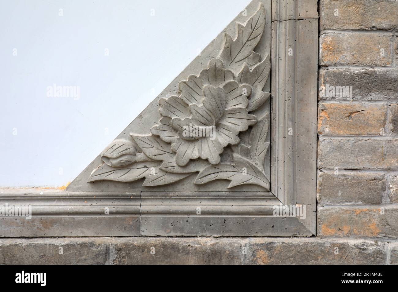 Chinese traditional brick carving architectural landscape, Beijing ...