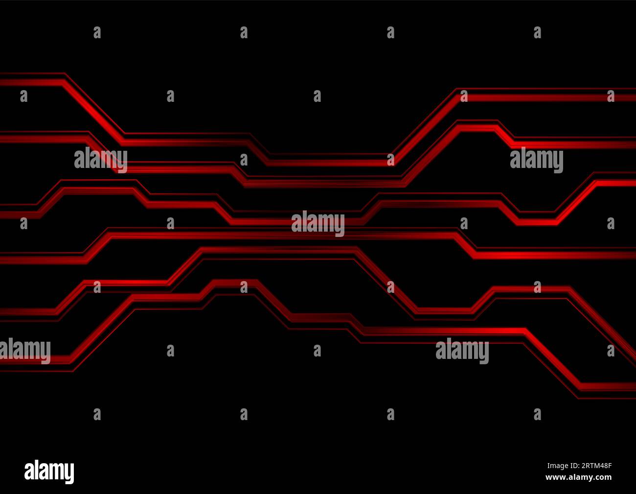 Dark red glossy circuit board lines abstract tech background. Vector ...