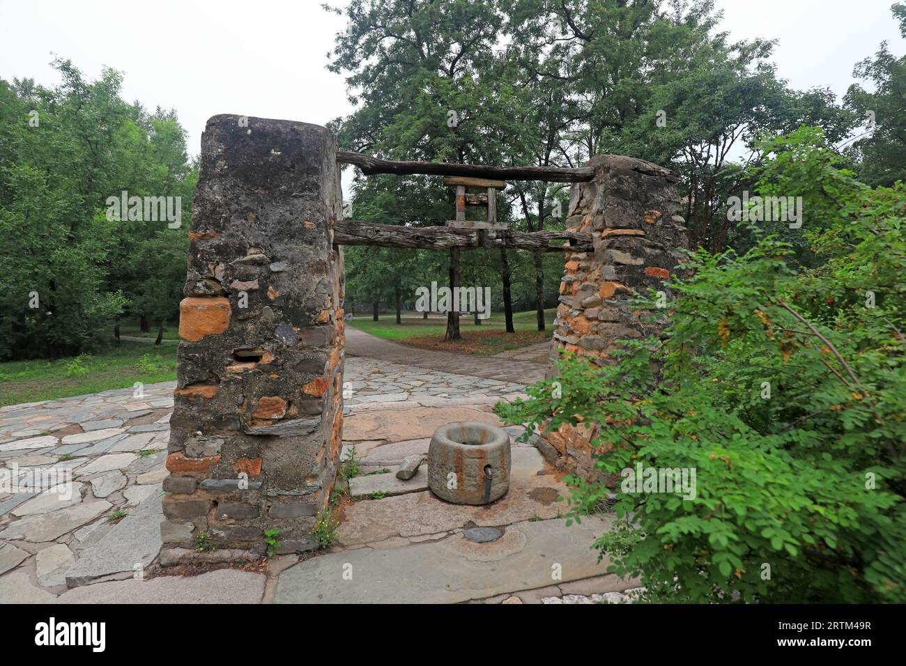 Ancient Chinese water well architectural landscape, Beijing Stock Photo ...