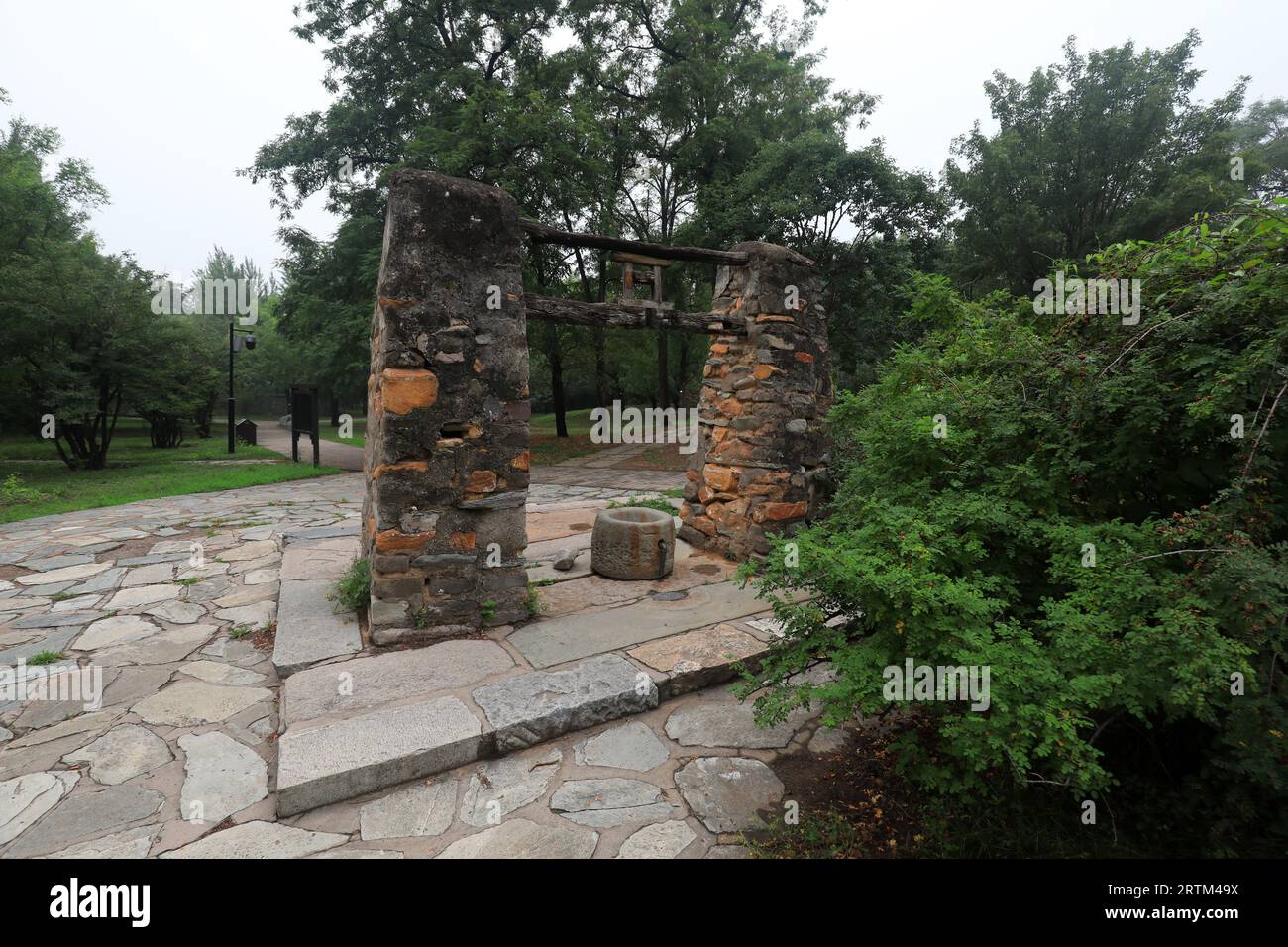 Ancient Chinese water well architectural landscape, Beijing Stock Photo ...