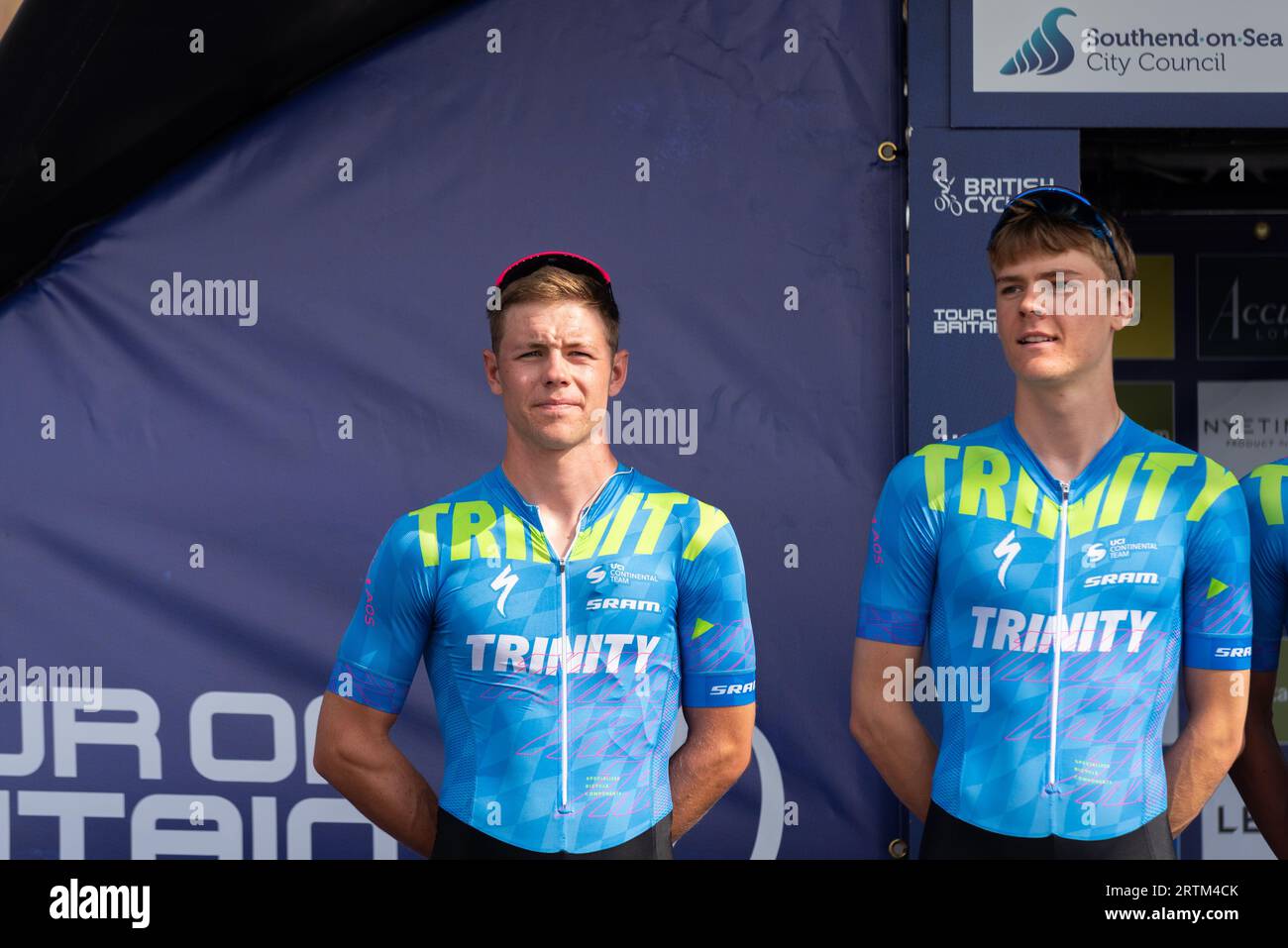 Riders of team Trinity Racing at the Tour of Britain cycle race Stage 6 ...