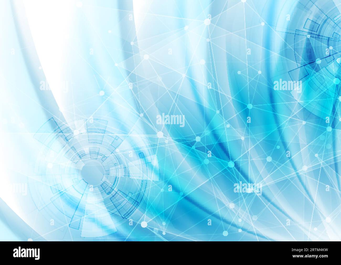 Bright blue futuristic technology abstract background with low poly ...