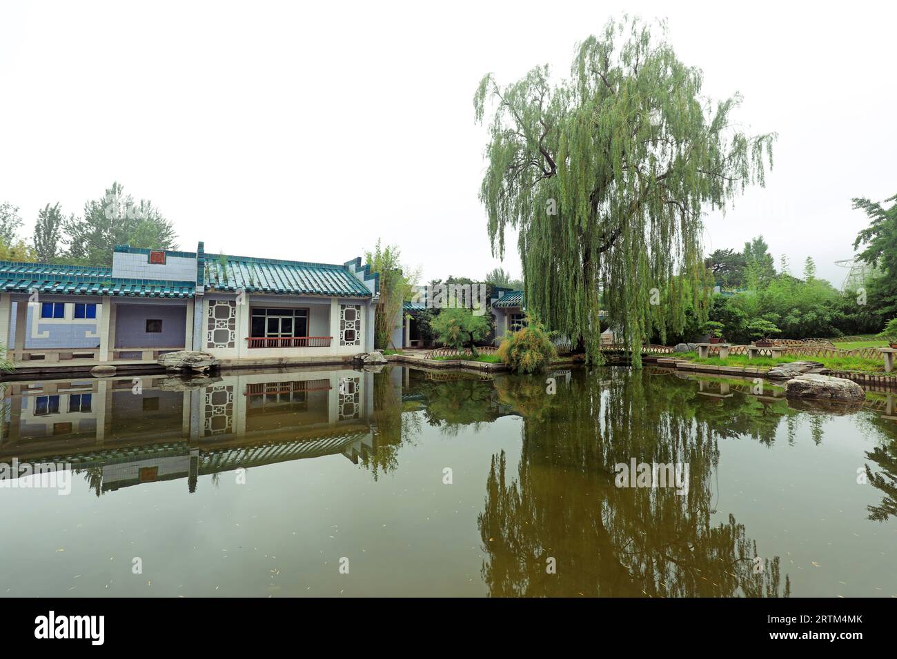 Pond scenery of Beijing Botanical Garden Stock Photo - Alamy