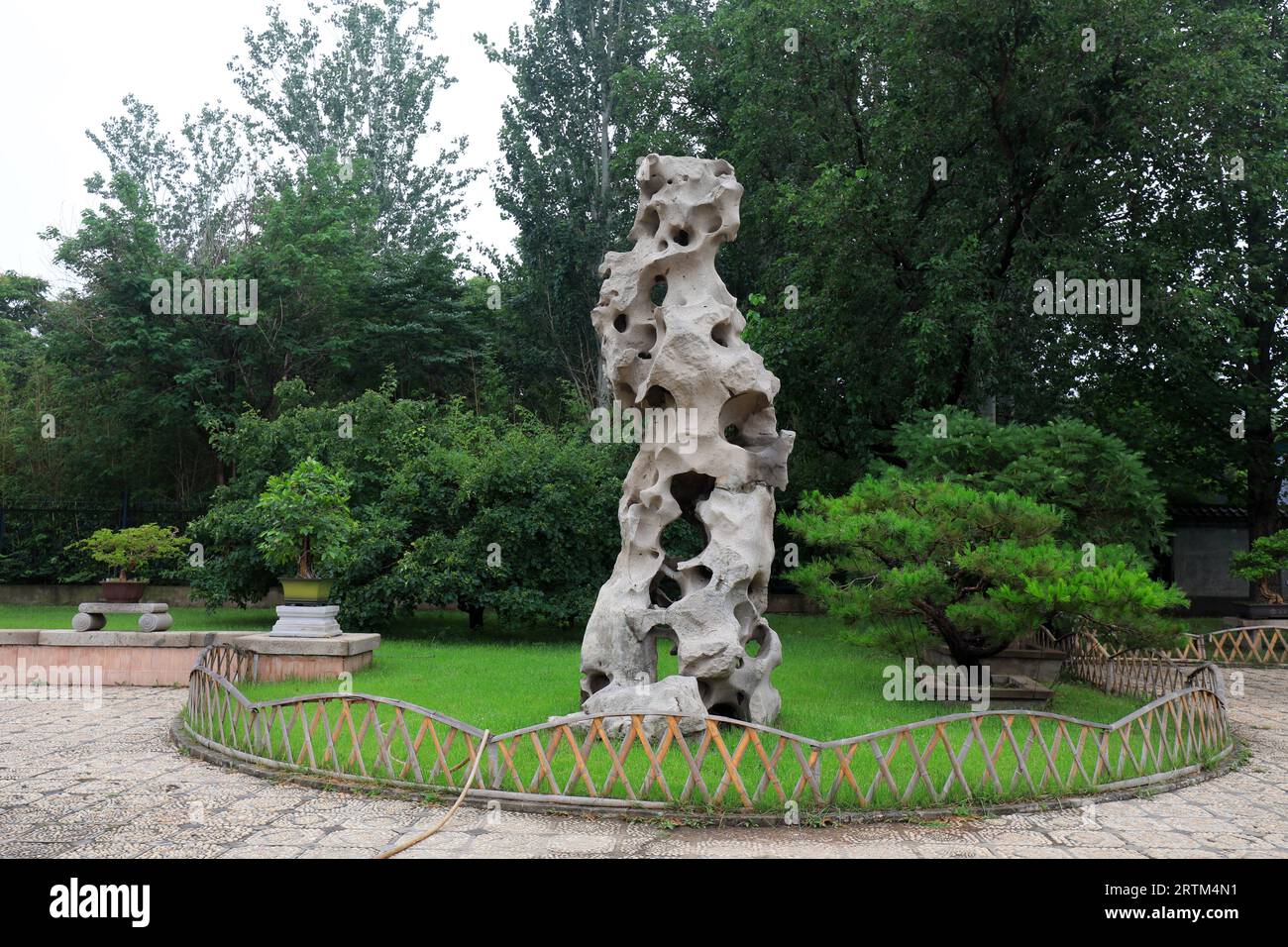 Rockery architectural landscape in Beijing Botanical Garden Stock Photo ...