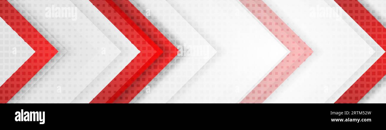 Red and grey geometric hi-tech arrows corporate banner design. Vector ...