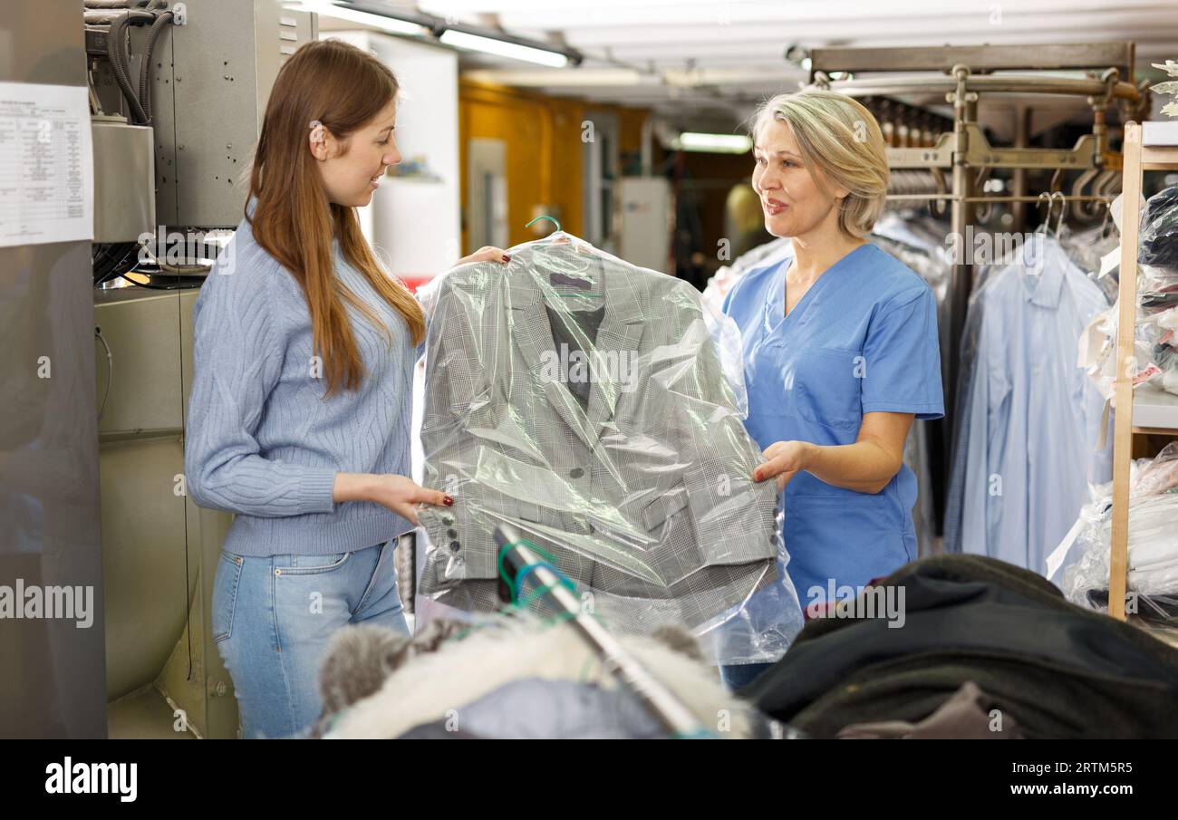 Clothes laundry service counter hi-res stock photography and images - Alamy