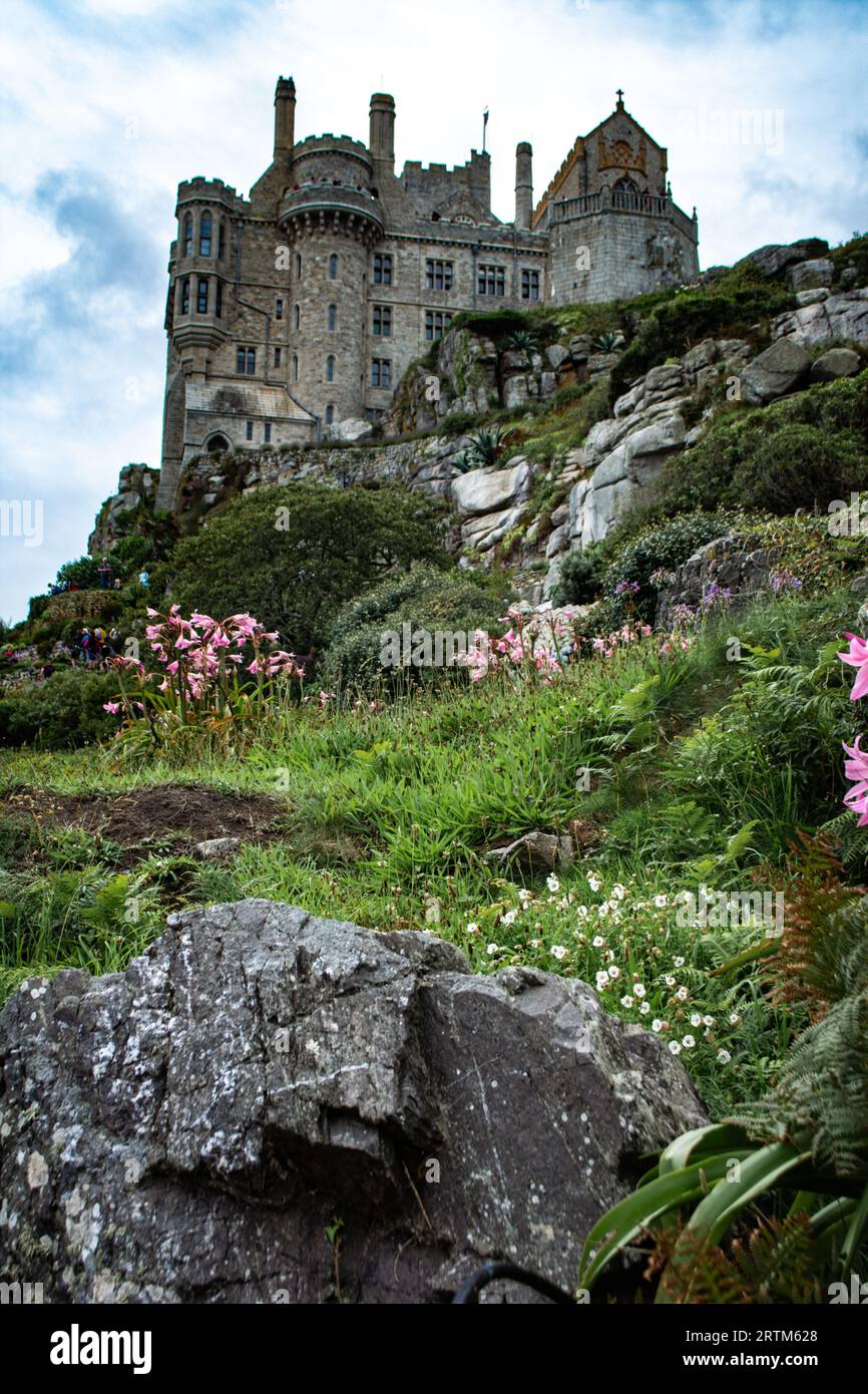 The castle on St Michael's Mount, Marazion, Penzance, Cornwall, England ...