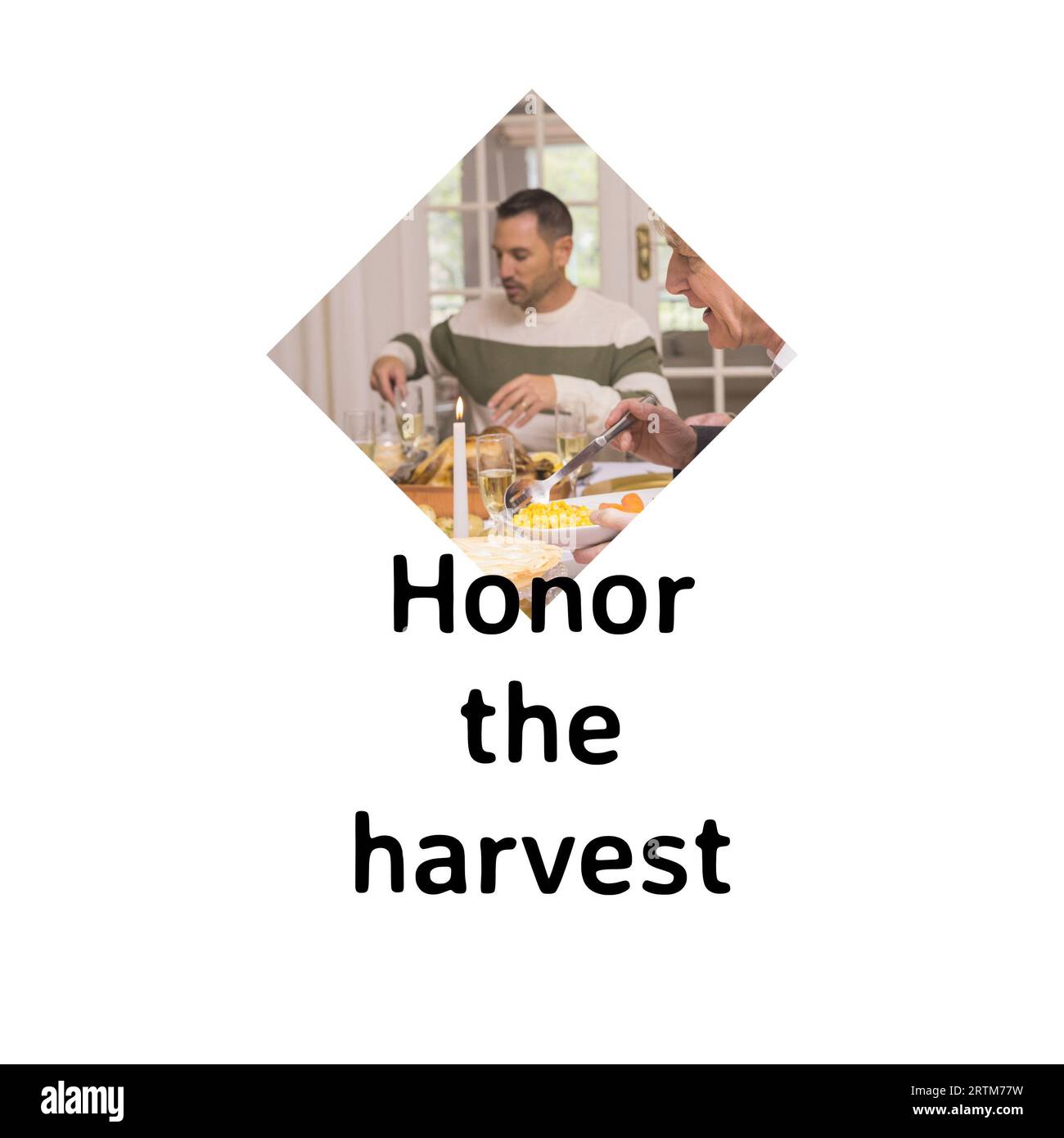Honor the harvest text with caucasian father and adult son at ...