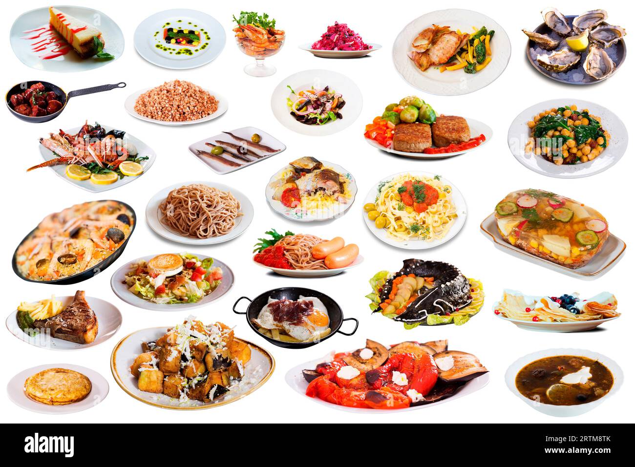 Set of dishes isolated Stock Photo - Alamy
