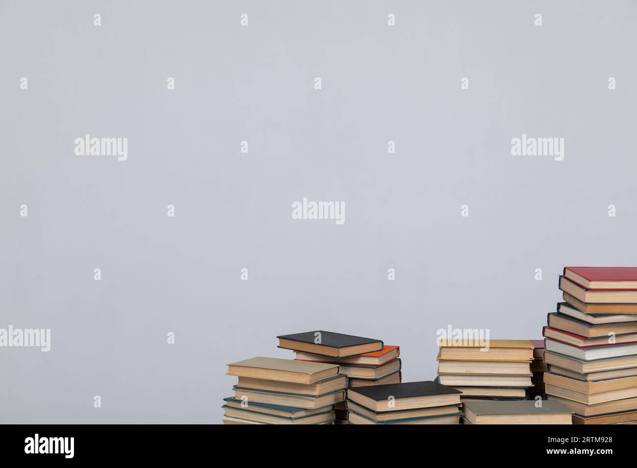 science a lot of books on a white background reading in the library in ...