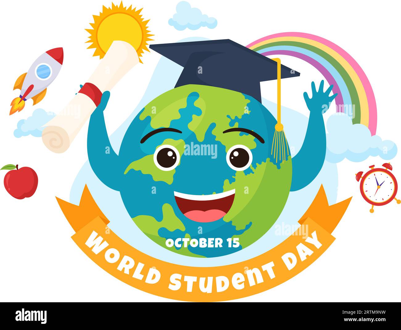 World Students Day Vector Illustration on October 15 with Student, Book ...