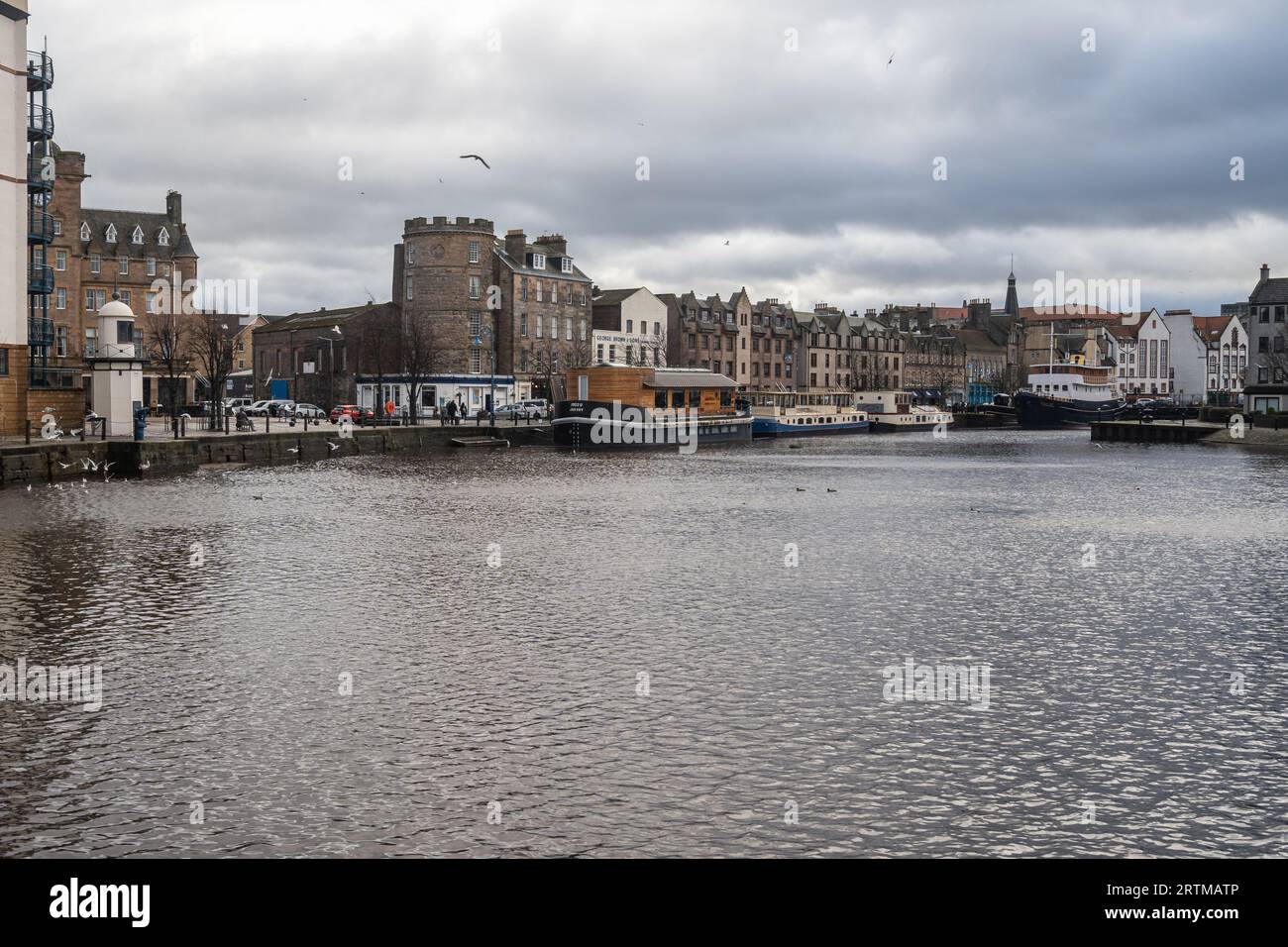 A view of Leith neighborhood, the port area of Edinburgh Stock Photo ...