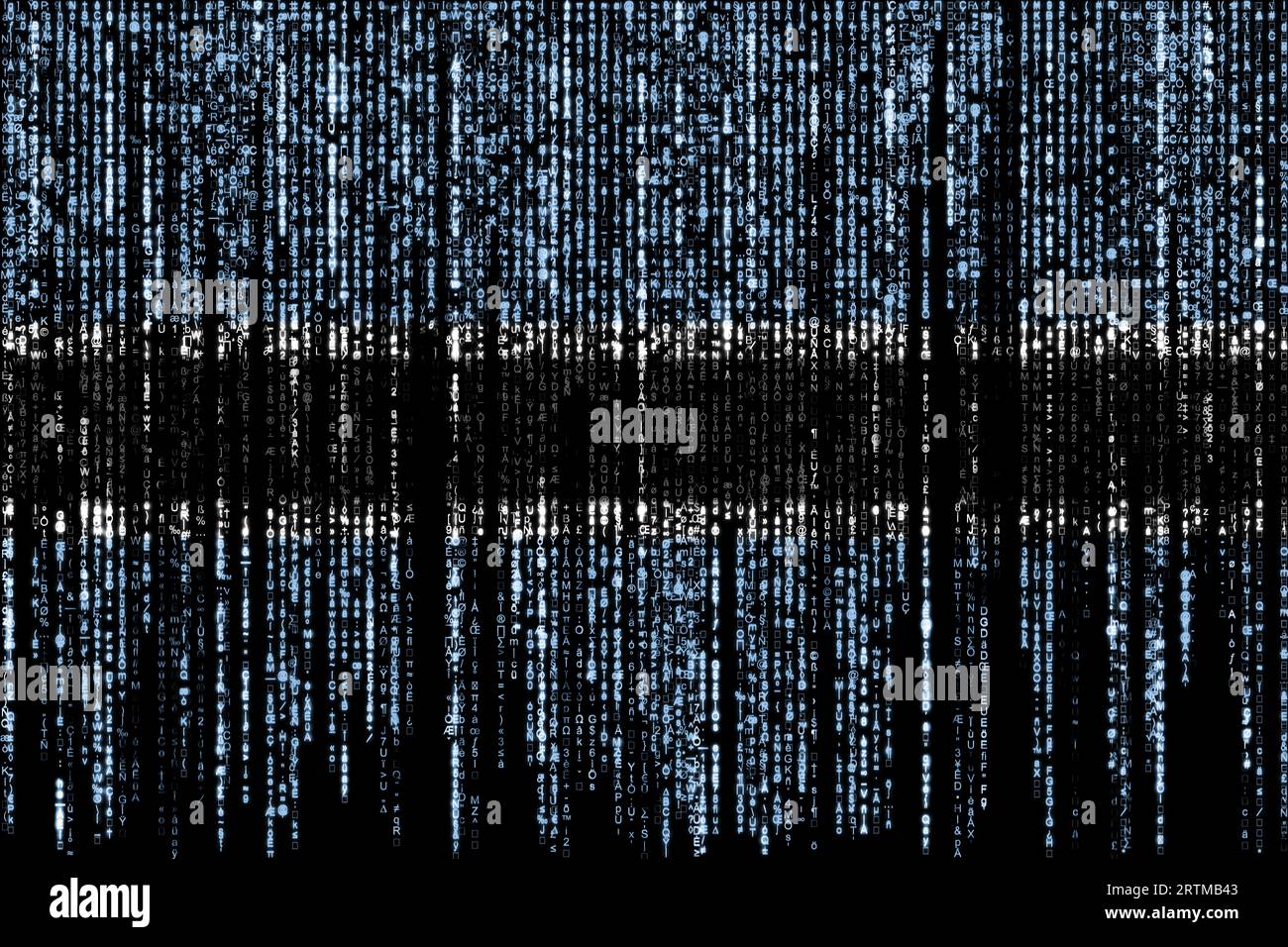 Flag of Botswana on a computer binary codes falling from the top and fading away Stock Photo - Alamy